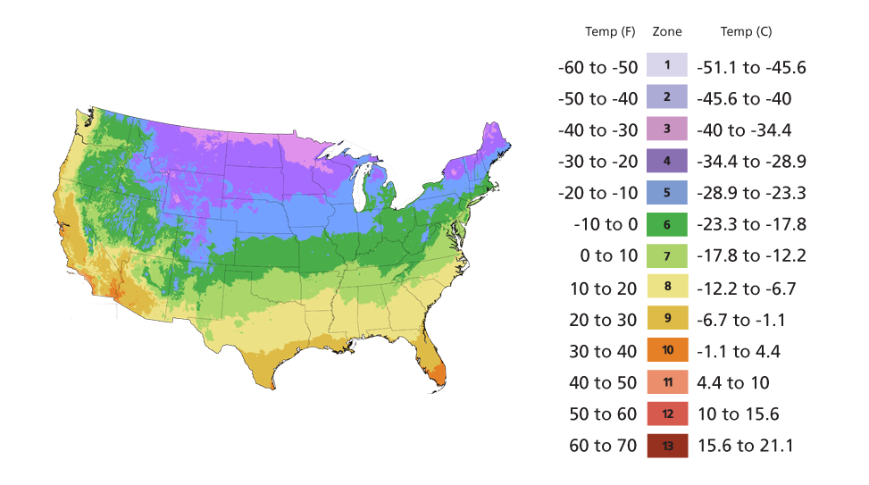 USDA Zone Map – Flower Bulb Farm